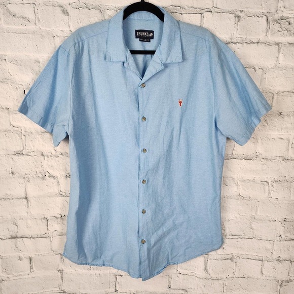 trunks | Shirts | Trunks Surf And Swim Co Button Down Shirt Sz L Blue ...